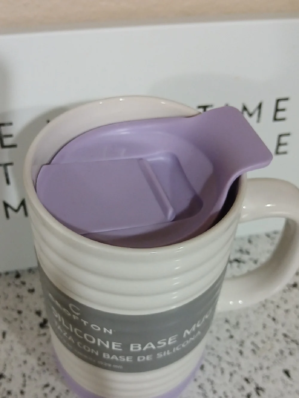 Aldi | Dining | Crofton Silicone Base Mug In Lavender And White | Poshmark